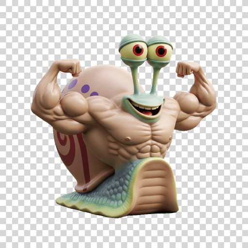 Gary the Snail Bodybuilder 3D png Image For Free Download