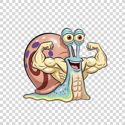 Gary the Snail Bodybuilder png Image For Free Download