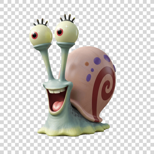 Gary the Snail Happy 3D png Image For Free Download