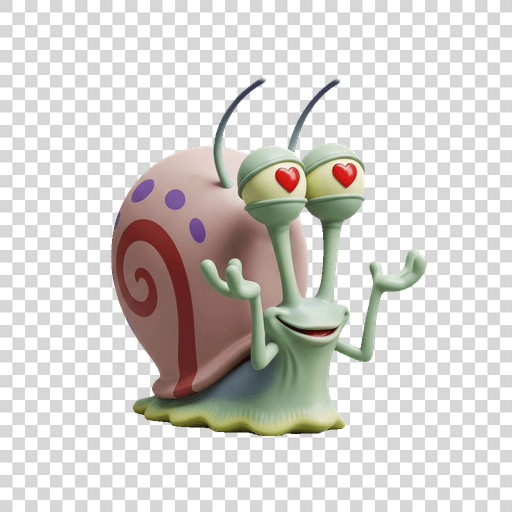 Gary the Snail In Love 3D png Image For Free Download