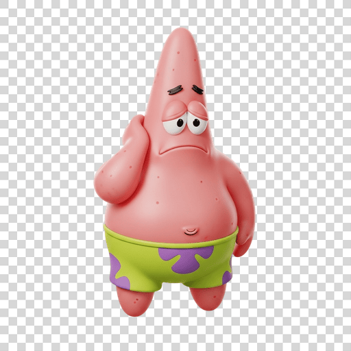 Patrick Star Ashamed 3D png Image For Free Download