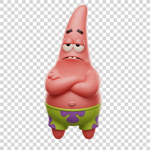 Patrick Star Bored 3D png Image For Free Download