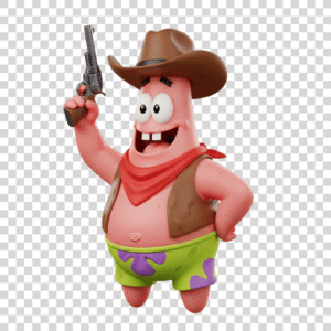 Patrick Star Cowboy 3D png Image For Free Download