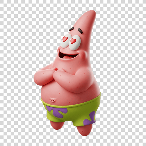 Patrick Star In Love 3D png Image For Free Download