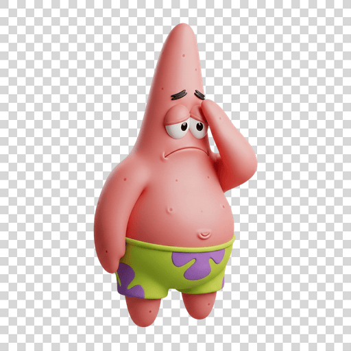 Patrick Star Regretful 3D png Image For Free Download