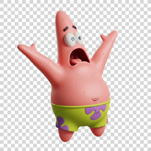 Patrick Star Surprised 3D png Image For Free Download