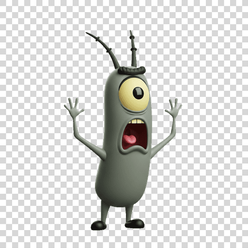 Plankton Surprised 3D png Image For Free Download