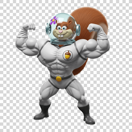 Sandy Cheeks Bodybuilder 3D png Image For Free Download