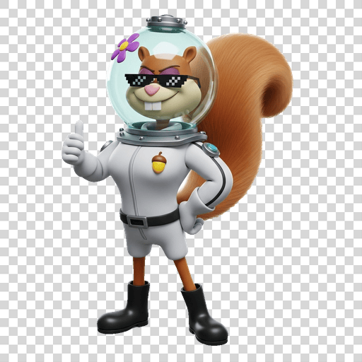 Sandy Cheeks Confident 3D png Image For Free Download
