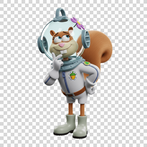 Sandy Cheeks Curious 3D png Image For Free Download
