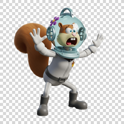 Sandy Cheeks Surprised 3D png Image For Free Download