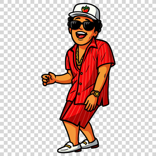 Bruno Mars Transparent Cartoon PNG – Free Image