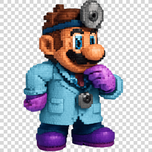 Dr. Luigi Pixel Sprites 3D PNG – Free Download
