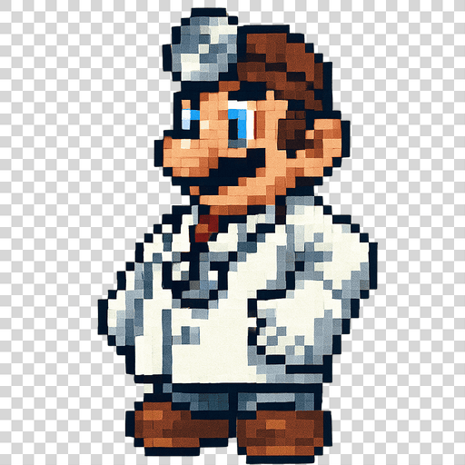 Mario Pixel Art Dr. Luigi Pixel PNG – Free Transparent Download
