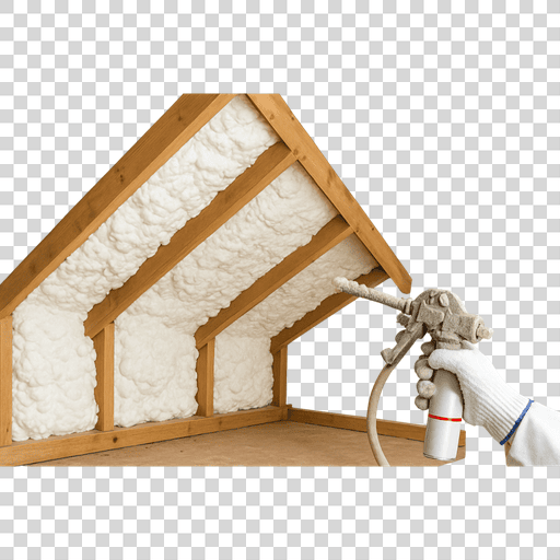 Spray Foam Insulation PNG – Transparent Attic Application Image