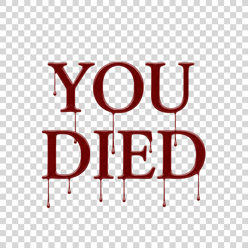 You died png isolated for design
