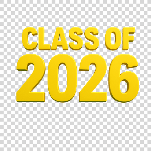 Class of 2026 PNG – Transparent Graduation Text Design