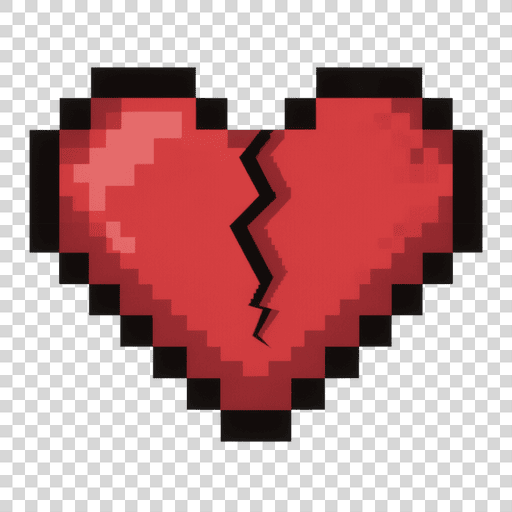 Half Heart Minecraft PNG – Transparent Health Bar Icon