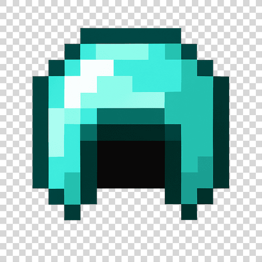 Minecraft Diamond Helmet PNG – Transparent Armor Item