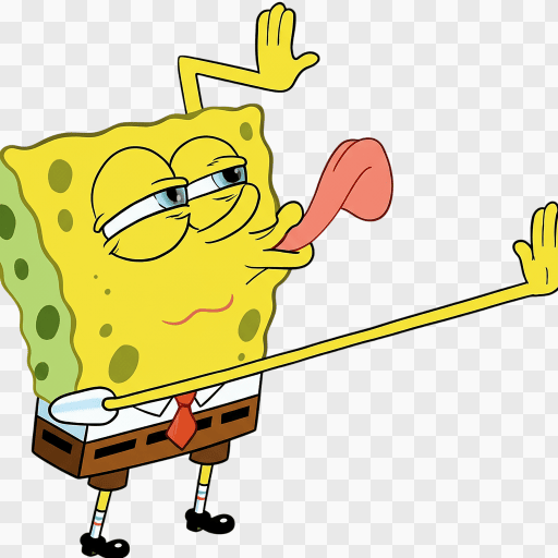 Spongebob Lick PNG – High-Quality Transparent Meme Render