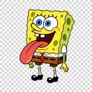 Spongebob Licking PNG – Transparent Funny Reaction Render