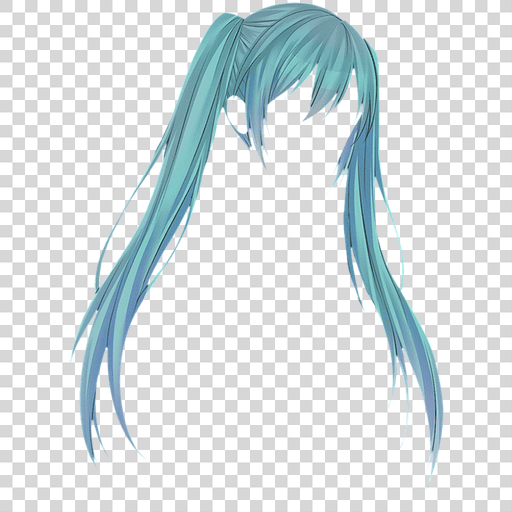 hatsune miku hair png – Transparent Vocaloid Hair Asset