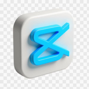 Blue capcut logo png clean cut out