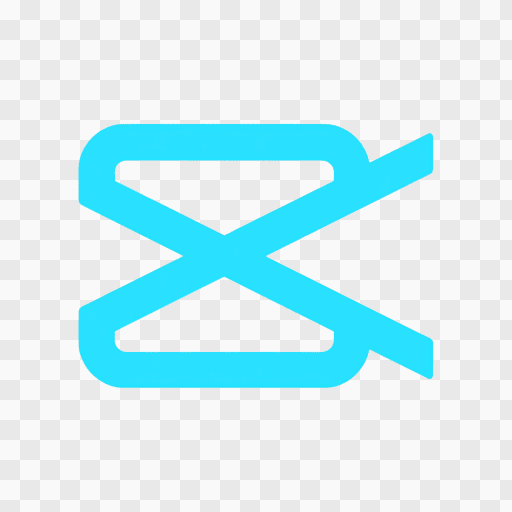 Blue capcut logo png no background