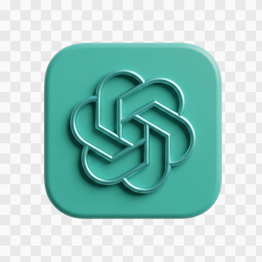 chatgpt logo Flat 3d png