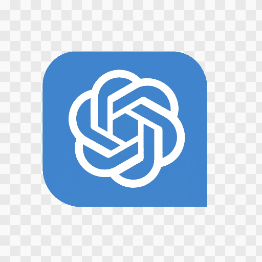 chatgpt logo Minimal blue png