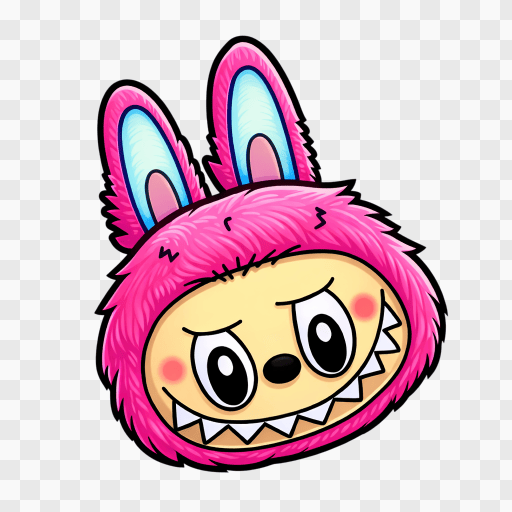 Labubu face png for stickers