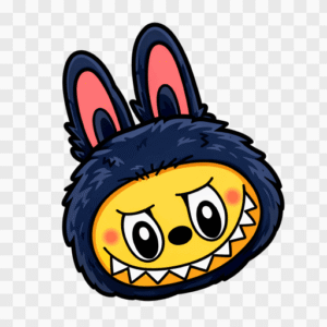 Labubu face png clean transparent background