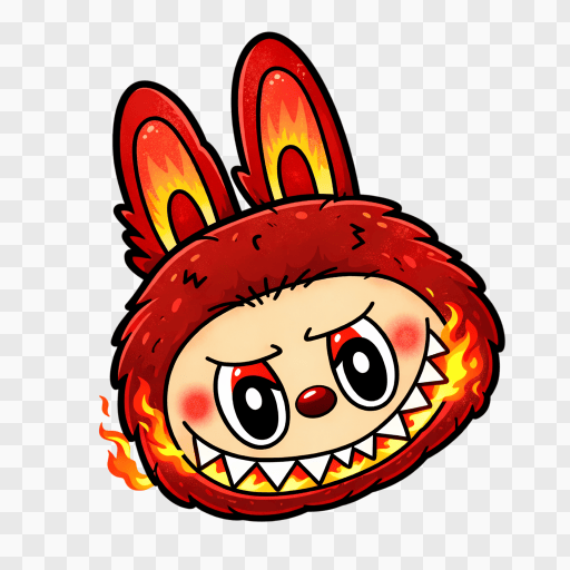 Labubu face png high resolution