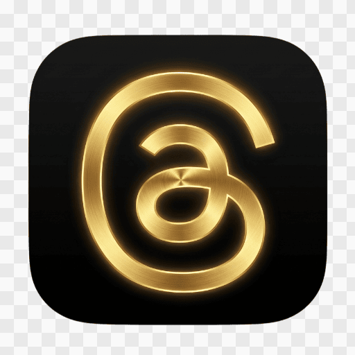 threads logo hd gold png