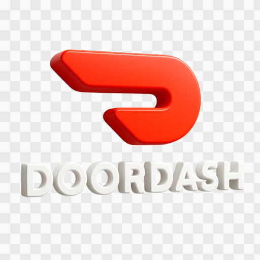 Transparent doordash logo png isolated for design