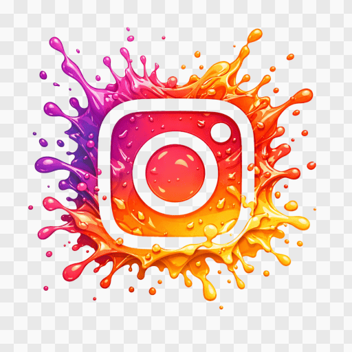 Transparent instagram splash logo png isolated