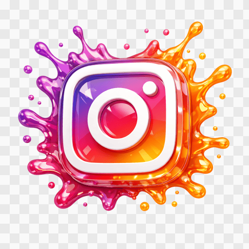 Transparent instagram splash logo png clean cut out