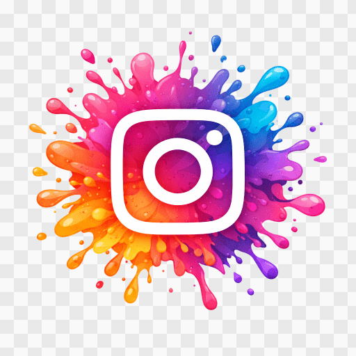 Transparent instagram splash logo png simple cut out