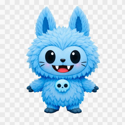 Blue labubu png for design