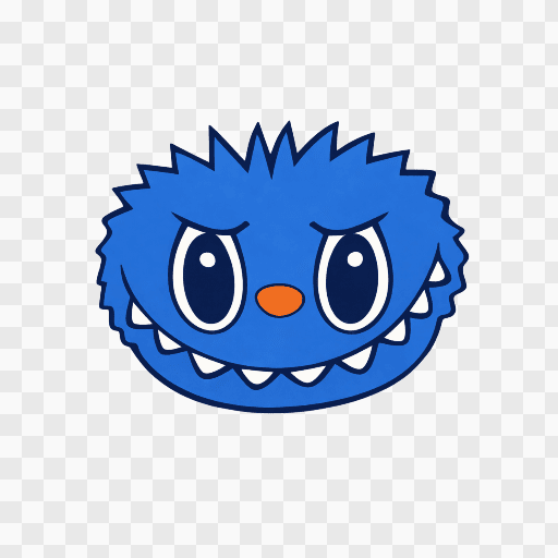 Blue labubu png hd
