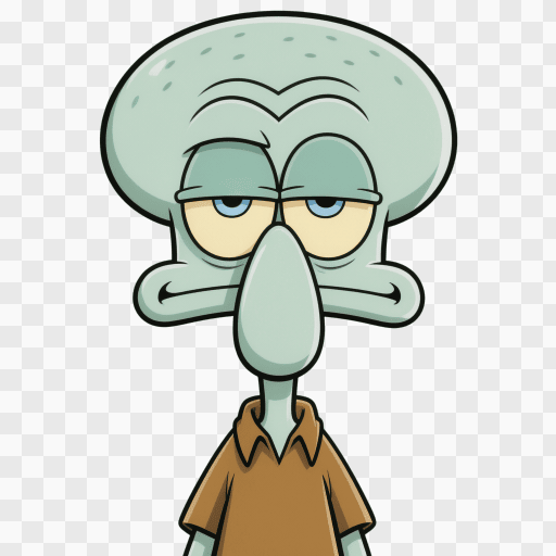 Handsome squidward png for thumbnail