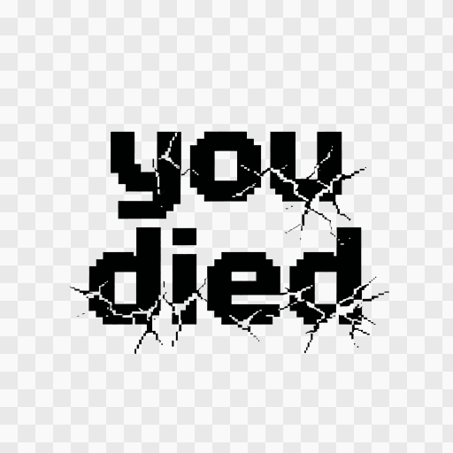 You died png gaming text